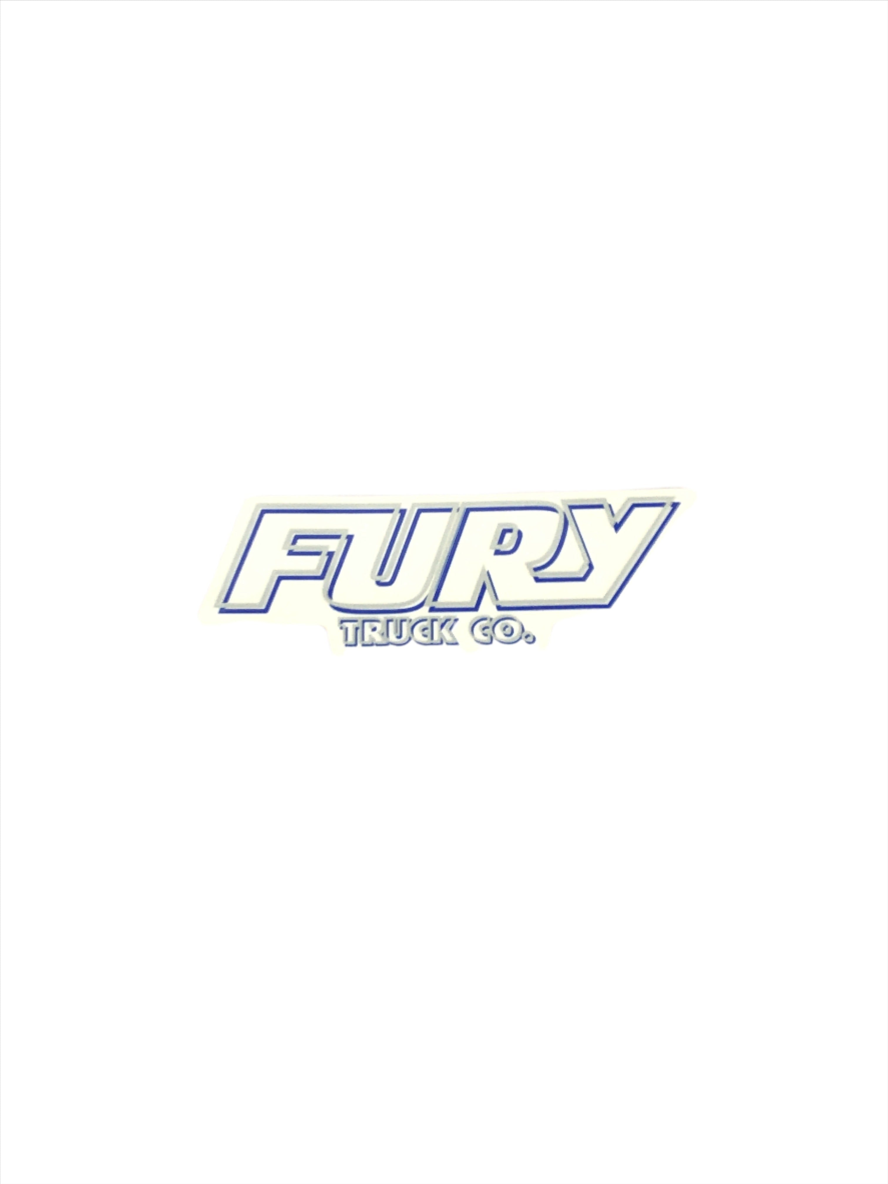 Fury Truck Co. Logo Clear Grey Blue 6.5" x 2.25 Vintage NOS Sticker ...