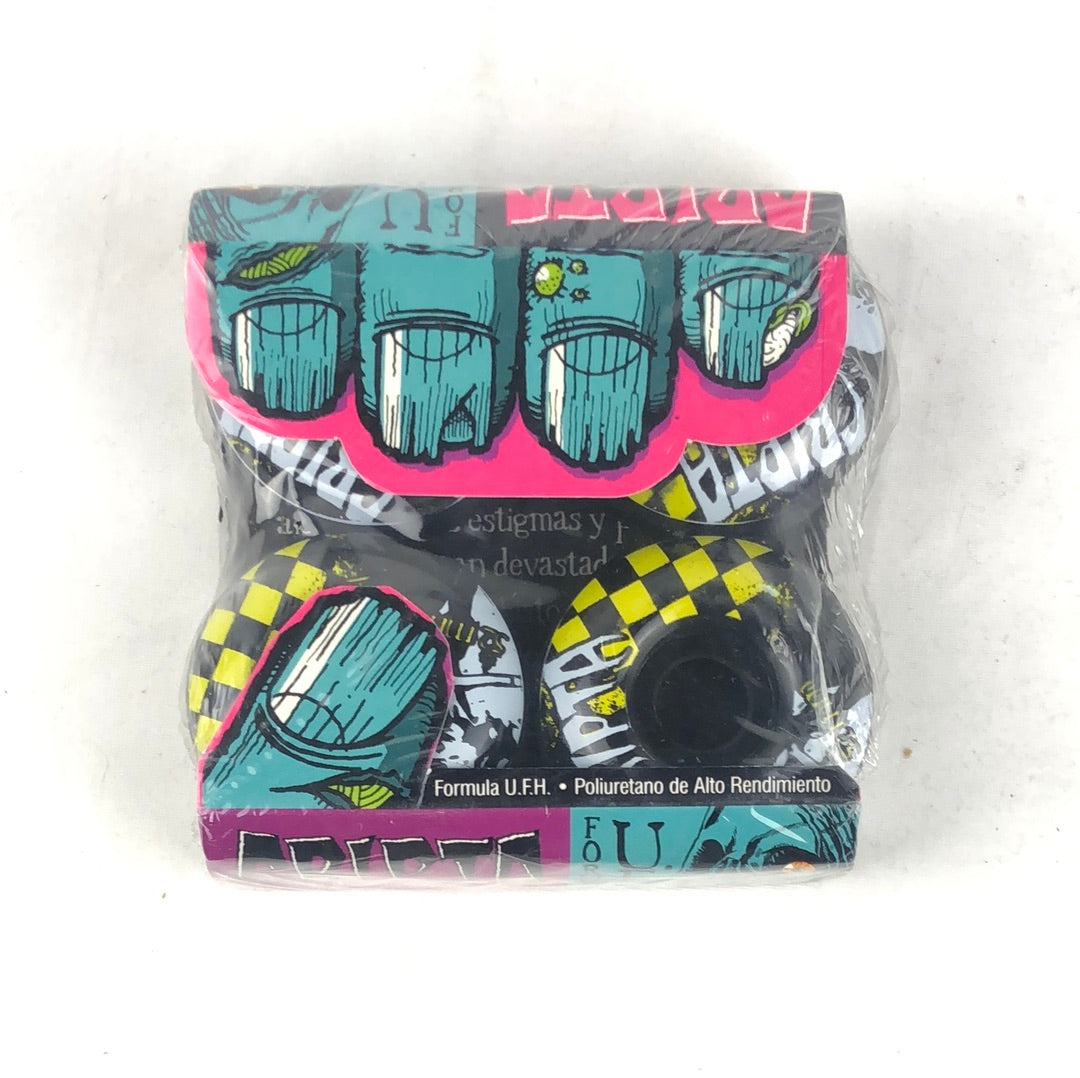 Cripta Checker Flag Graphic Black Rellow White 52mm Skateboard Wheels ...