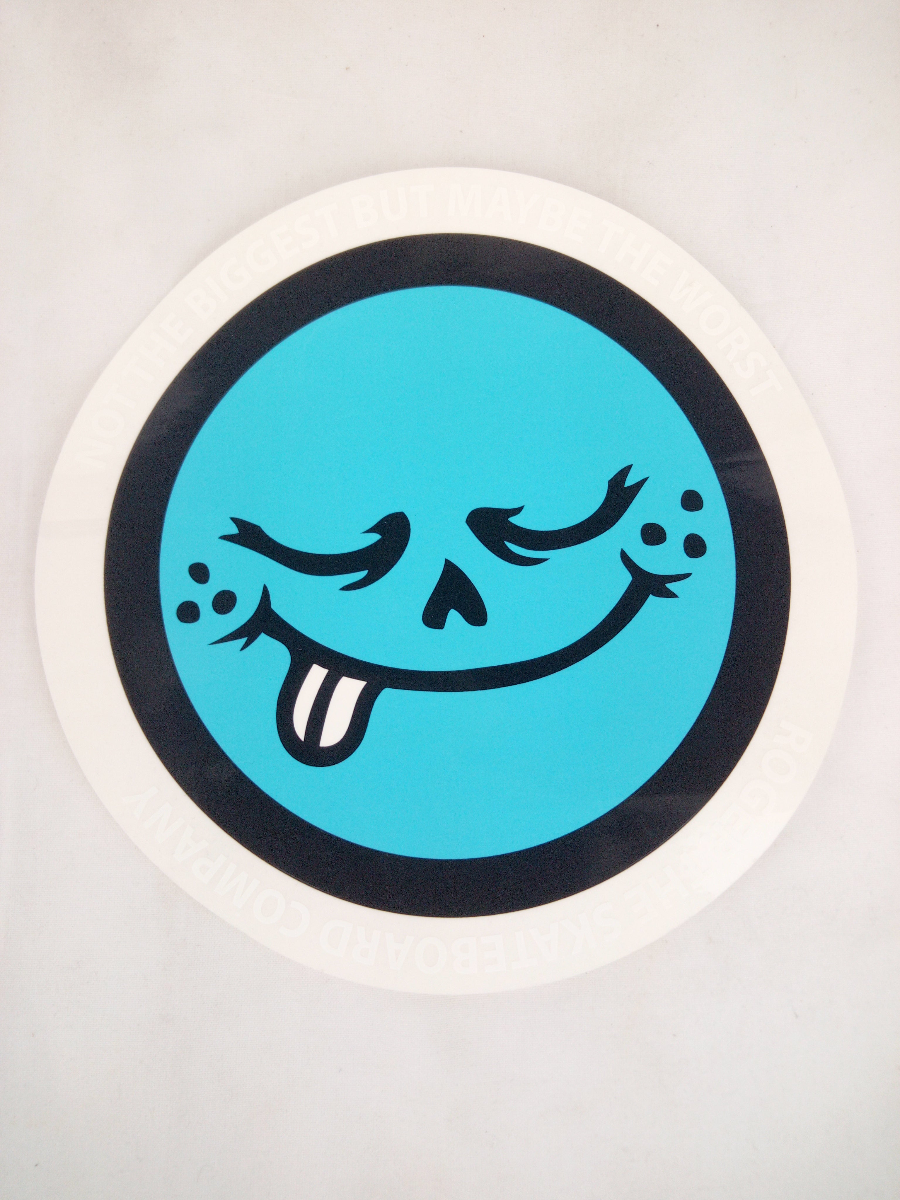 Roger Skateboards Roger Head Tongue Out Clear Black Blue 7" x 7" Stick ...