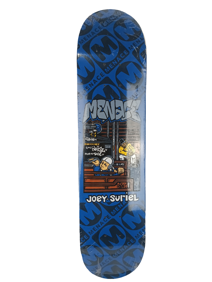 Menace Joey Suriel Graffiti Blue Brown Grey Size 7.5" Vintage NOS Deck ...